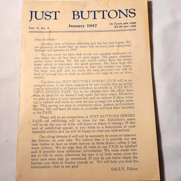 Vintage Just Buttons Booklet | Accents | Vintage 947 Just Buttons Vol V ...